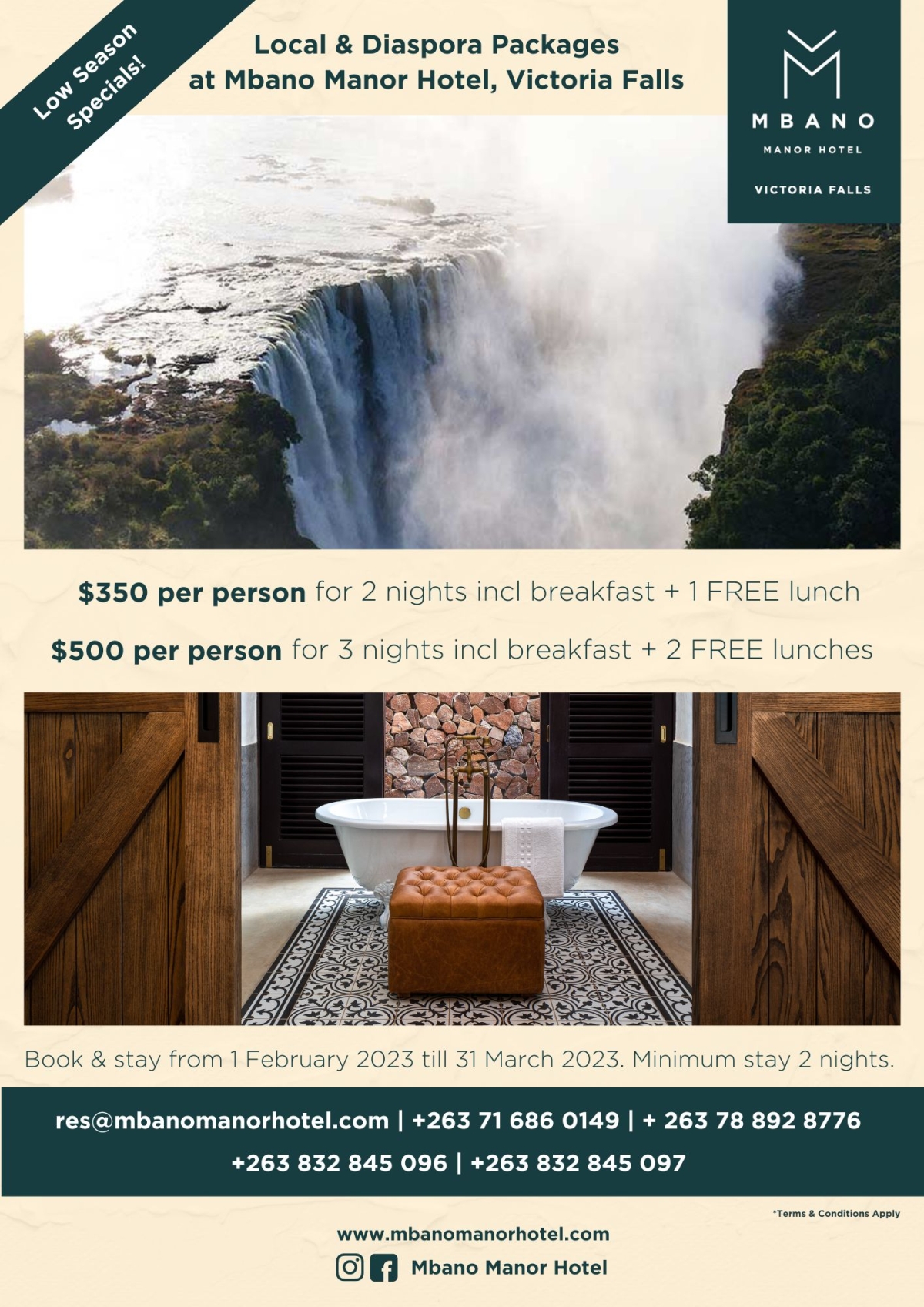 Experience Mbano Manor Hotel | Luxury Accommodation in Victoria Falls